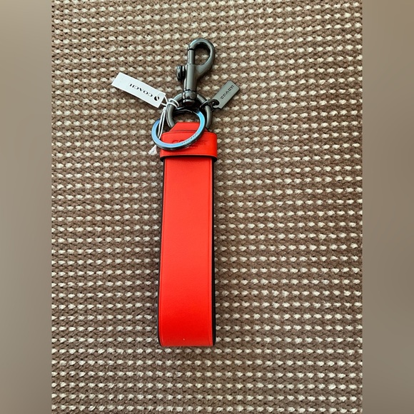 Coach | Accessories | Nwt Coach Leather Loop Bag Charm Red | Poshmark